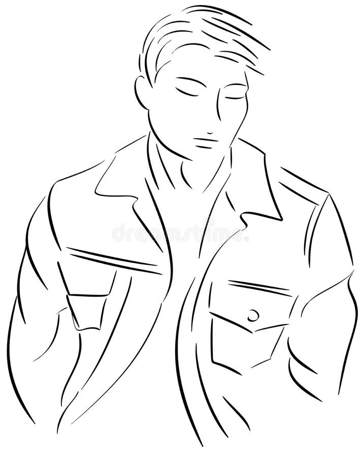 Isolated Man Portrait Artistic Stock Illustration - Illustration of ...