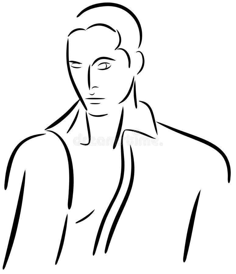 Isolated Man Portrait Artistic Stock Illustration - Illustration of ...