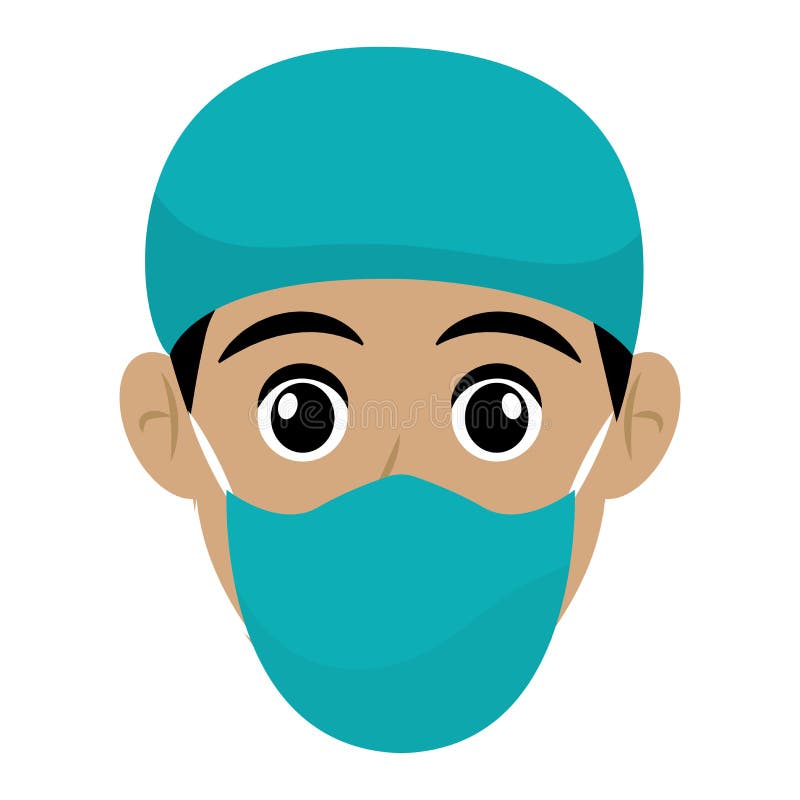 Isolated Man Surgeon Head Hero Doctor Stock Vector - Illustration of ...