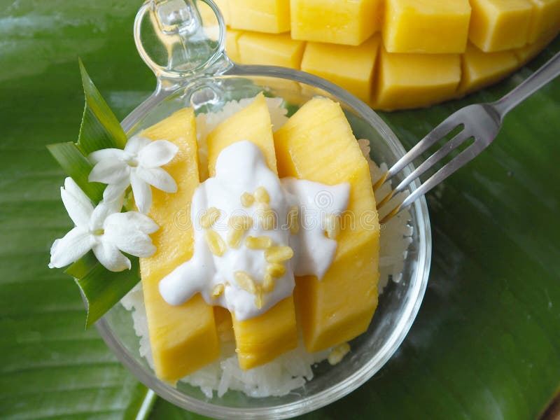 Isolated mango sticky rice stock image. Image of thailand - 177828193