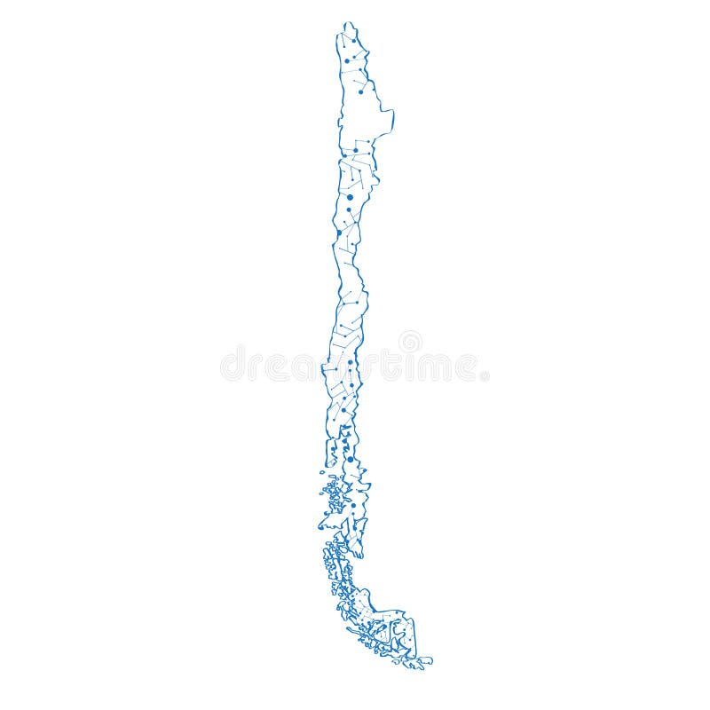 Isolated map of Chile stock vector. Illustration of global - 129783239