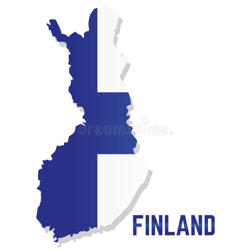 Isolated Map with Flag of Finland Stock Vector - Illustration of europe ...