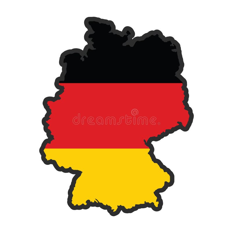 Isolated Map of Germany with Its Flag Vector Stock Vector ...