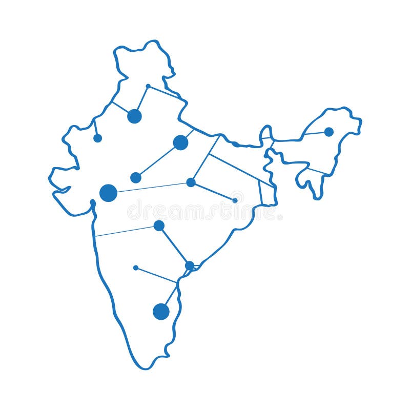 Isolated map of India stock vector. Illustration of india - 129783499