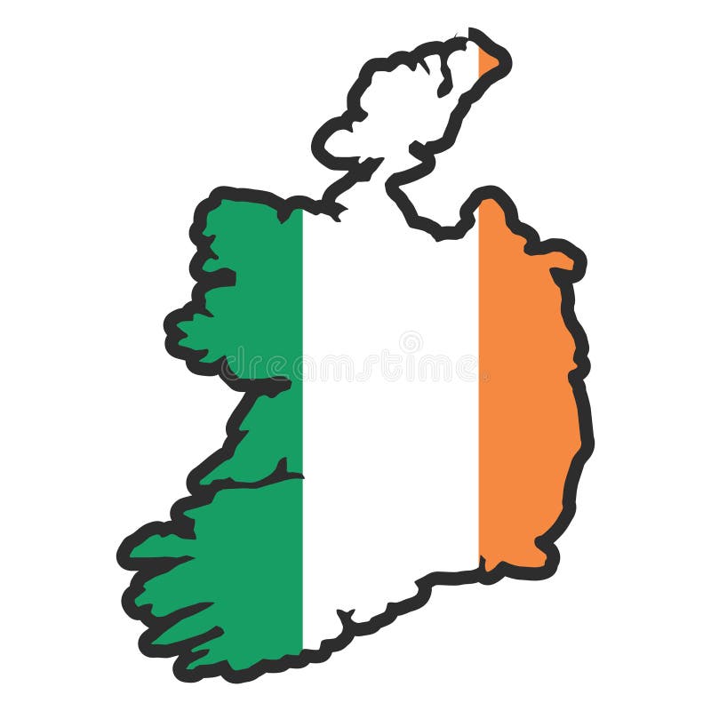 Isolated Map of Ireland with Its Flag Vector Stock Vector ...
