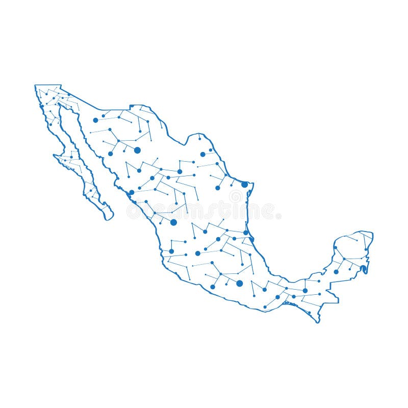 Isolated map of Mexico stock vector. Illustration of mexico - 129783283