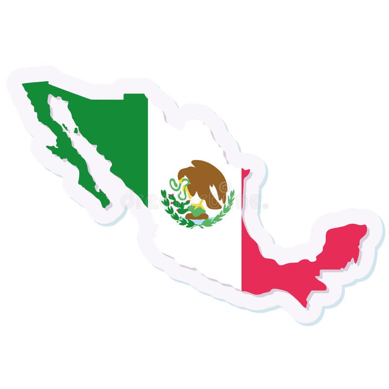 Isolated Map of Mexico with Its Flag Stock Vector - Illustration of ...