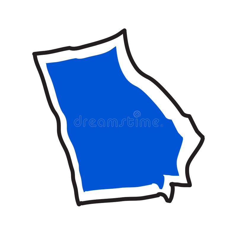 Isolated Map of the State of Georgia Stock Vector - Illustration of ...