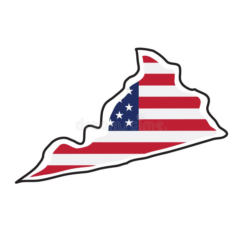 Isolated Map of the State of Virginia Stock Vector - Illustration of ...
