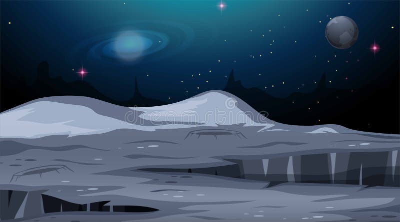 Isolated Mars Space Scene Illustration Stock Illustration ...