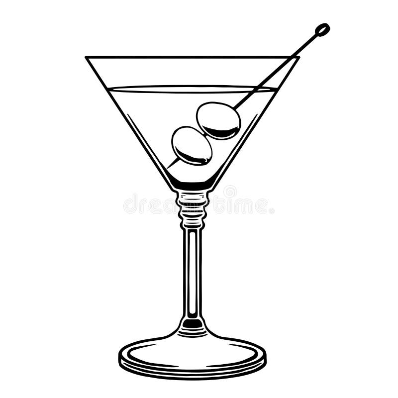 Isolated Martini Cocktail Draw Illustration Vector Stock Vector ...