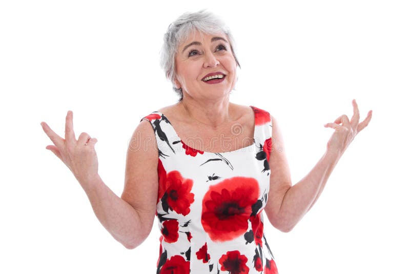 Isolated Mature Lady with Questioning Look Stock Image - Image of ...