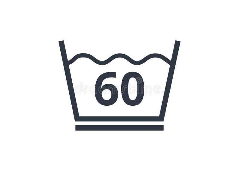 Isolated Maximum 60 Celsius Symbol. Concept of Mild Washing Process ...