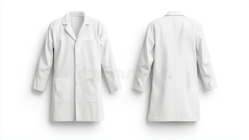 Isolated Medical Uniform on White, Collage with Back, Side, and Front ...