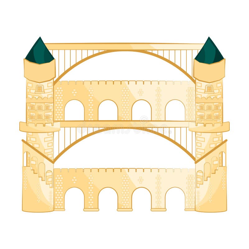 Isolated Medieval Bridge Building Stock Vector - Illustration of design ...