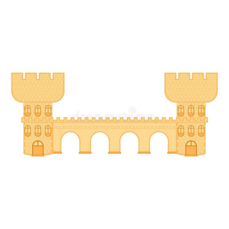 Isolated Medieval Bridge Building Stock Vector - Illustration of ...