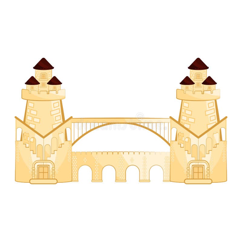 Isolated Medieval Bridge Building Stock Vector - Illustration of ...