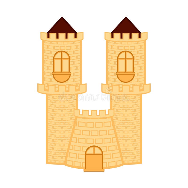 Isolated Medieval Castle Building Stock Vector - Illustration of castle ...