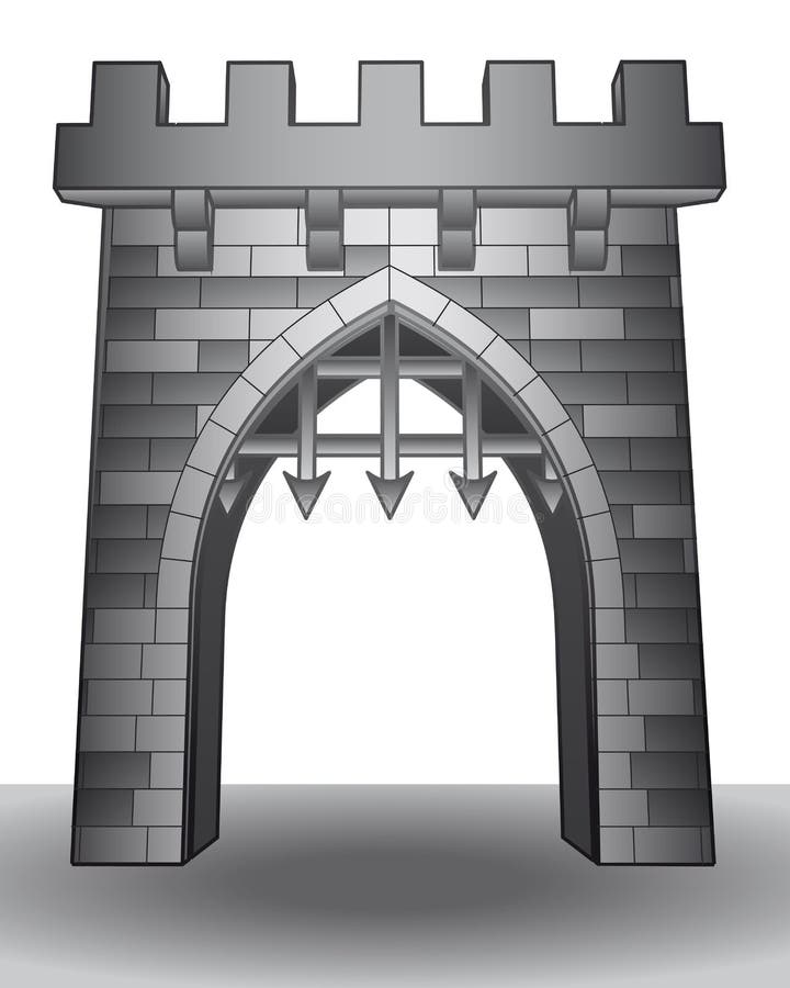 Isolated Medieval Gate Vector Drawing or Coloring Stock Vector ...