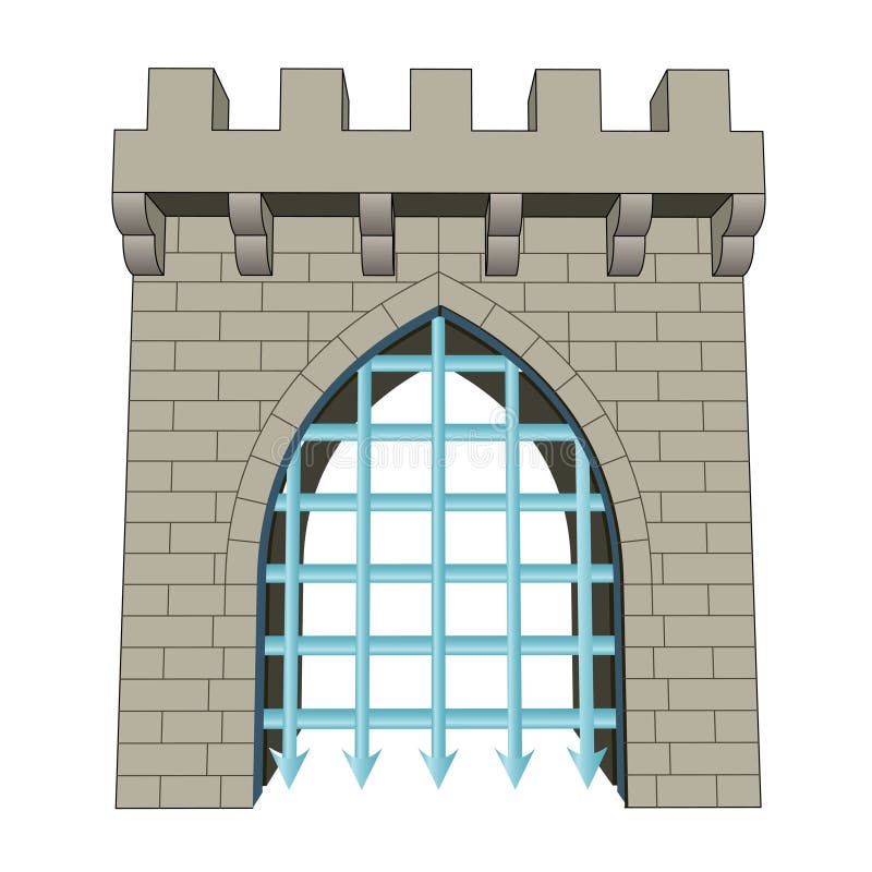 Isolated Medieval Gate Vector Drawing or Coloring Stock Vector ...