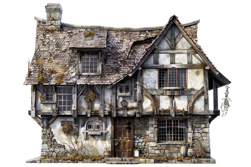 Isolated Medieval House on Transparent Backdrop Stock Illustration ...