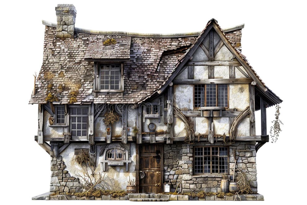 Isolated Medieval House on Transparent Backdrop Stock Illustration ...