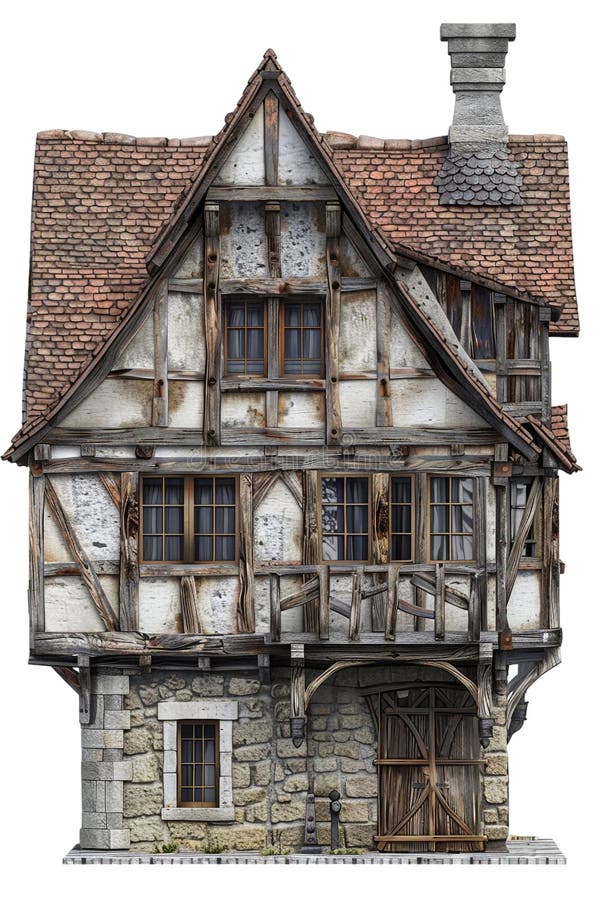 Isolated Medieval House on Transparent Backdrop Stock Illustration ...