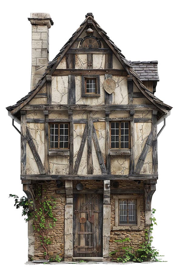 Isolated Medieval House on Transparent Backdrop Stock Illustration ...