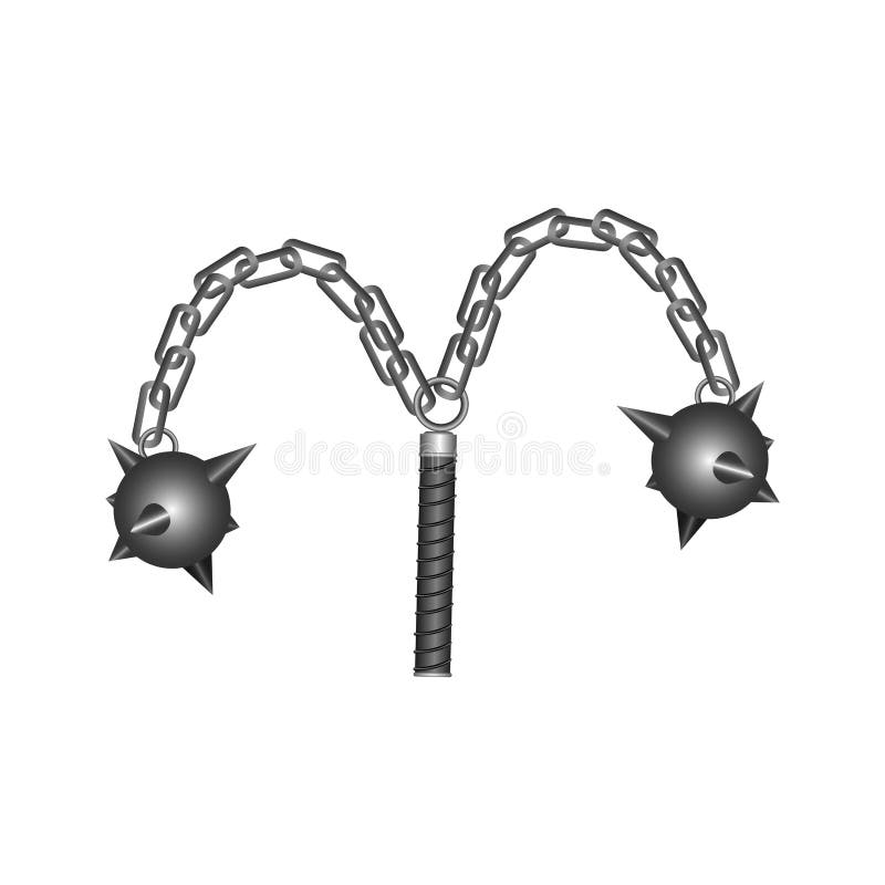 Flail Weapon Icon Silhouette Illustration. Medieval Vector Graphic ... Flail Weapon Icon Silhouette Illustration. Medieval Vector Graphic ...
