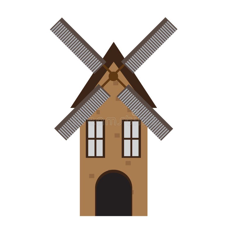 Isolated Medieval Windmill Building Icon Stock Vector - Illustration of ...
