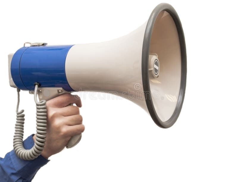 Megaphone stock photo. Image of loudspeaker, hand, megaphone - 45949146