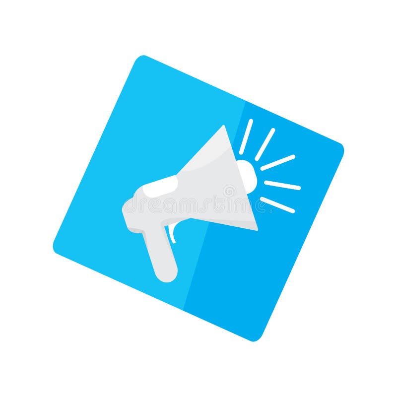 Isolated Megaphone Symbol on a Blue Sticker Stock Vector - Illustration ...