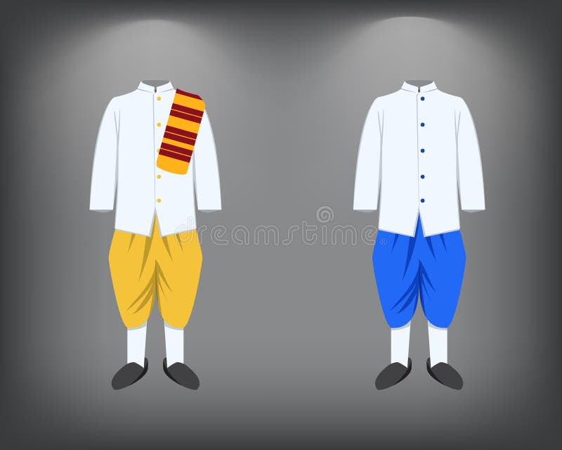 Isolated Men Suit, Traditional Thai Costume Stock Vector - Illustration ...