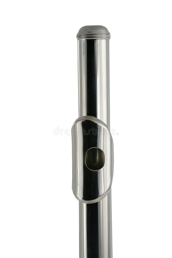 Isolated Metal Flute on White Stock Photo - Image of flute, instrument ...