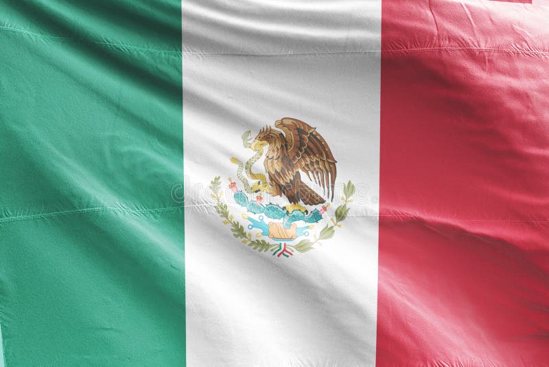 Isolated Mexican Flag Waving 3d Realistic Mexican Flag Rendered Stock ...