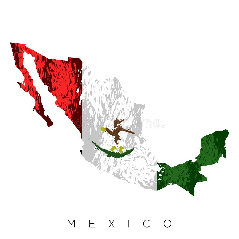 Isolated Mexican map stock illustration. Illustration of texture - 92690174