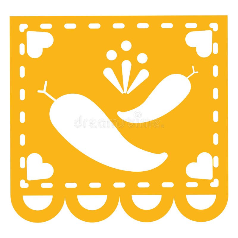Isolated Mexican Ornament with Pepper Icon Vector Stock Vector ...