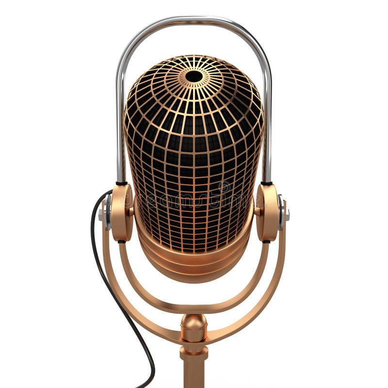 3D Classic Microphone Icon Symbol on White Background Stock Vector ...