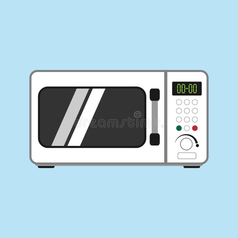 Isolated Microwave Oven with Timer. Vector Illustration. Stock Vector ...