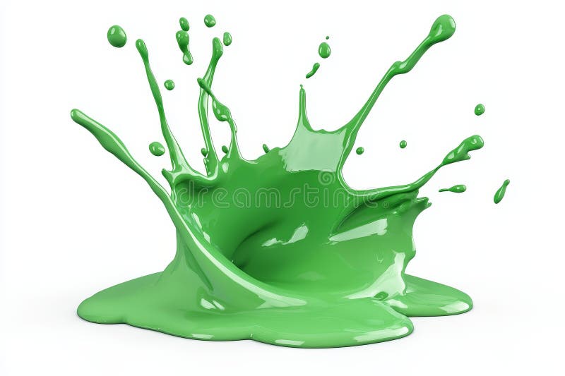An Isolated Milky Green Matcha Wave Swirl or Flowing on a Green ...