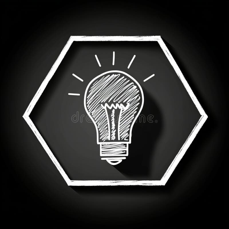 Minimalist Concept Computer Service Logo with Glowing Light Bulb Stock ...