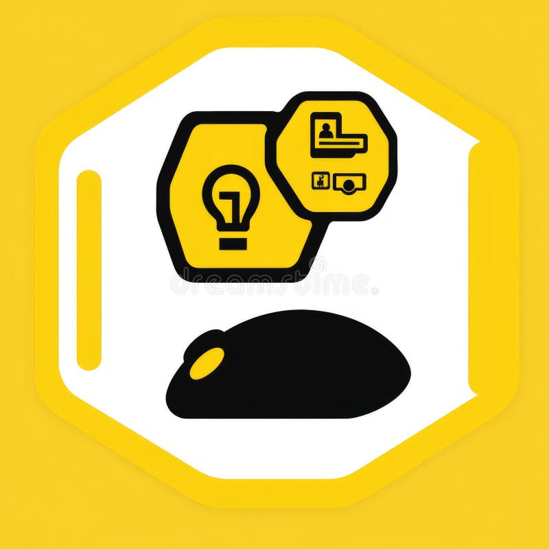 Minimalist Concept Computer Service Logo with Glowing Light Bulb Stock ...