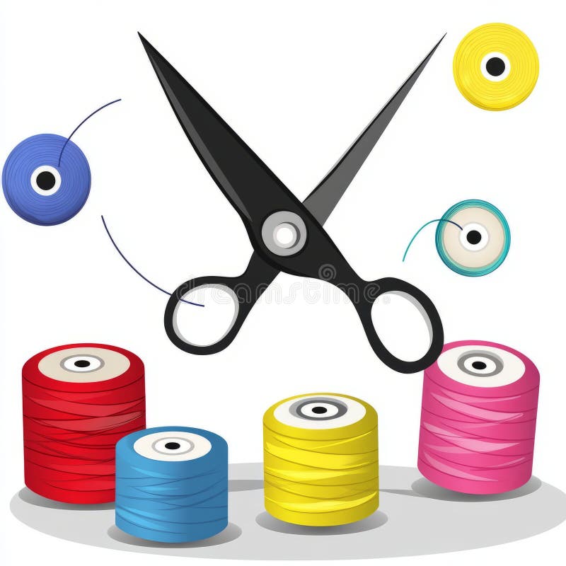 Minimalist 2D Vector Craft Store Logo with Scissors Stock Illustration ...