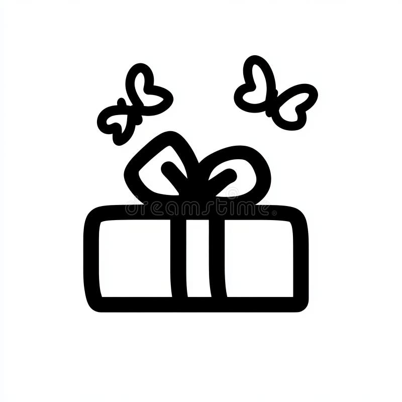 Minimalist 2D Vector Gift Shop Logo Concept with Butterflies Stock ...