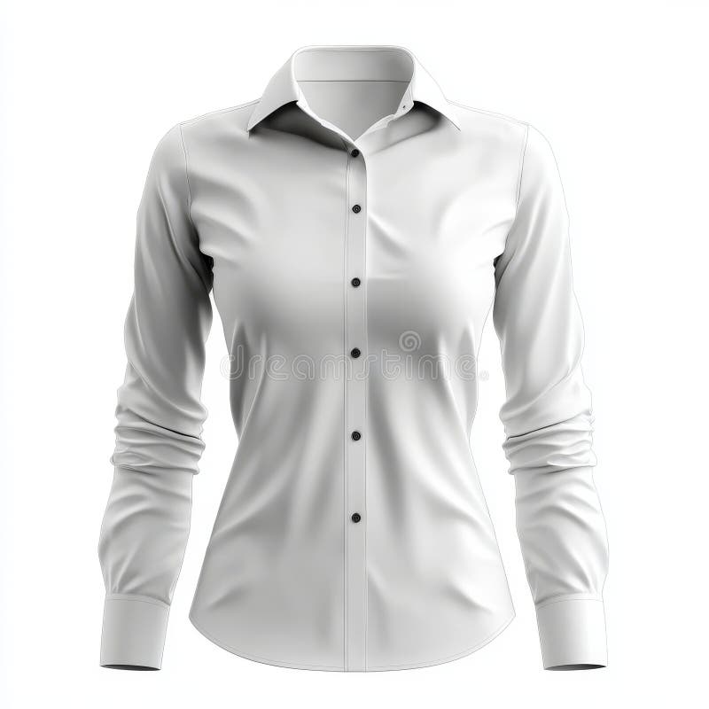 Isolated Mockup of a Classic White Shirt with a Long-sleeved Office ...