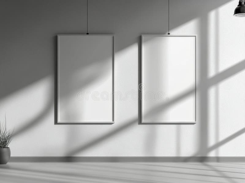 Isolated Mockup of Two Vertical White Blank Spaces in the Form of ...