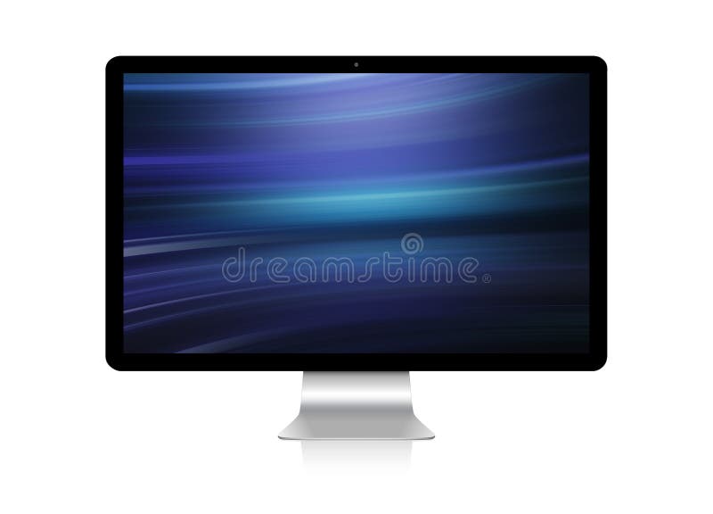 Isolated Modern Computer with Shadow Front View 3d Rendering Stock ...