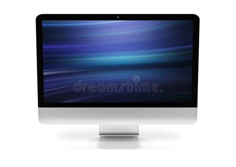 Isolated Modern Computer with Shadow Front View 3d Rendering Stock ...