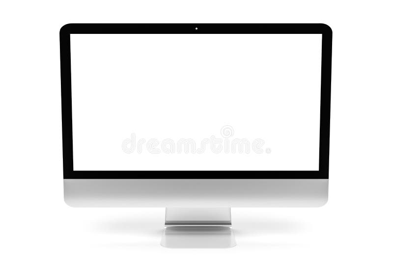 Isolated Modern Computer with Shadow Front View 3d Rendering Stock ...