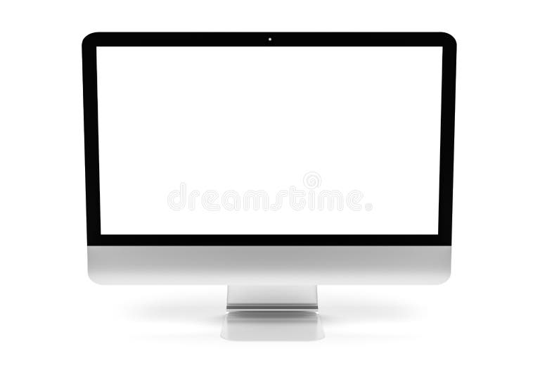 Isolated Modern Computer with Shadow Front View 3d Rendering Stock ...